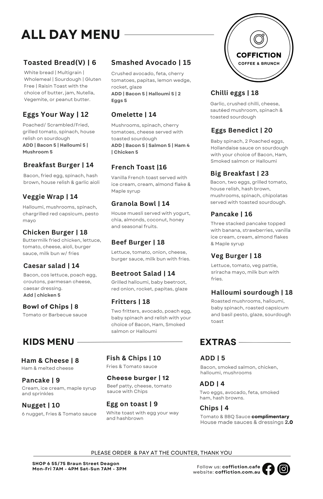 Menu – Coffiction